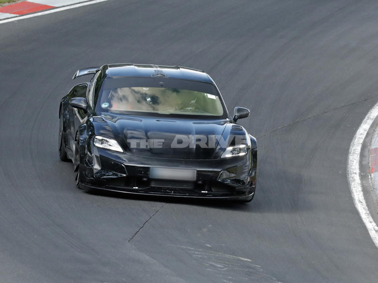 Spied: Porsche Taycan Turbo Weissach Running Aero Wheels and GT3 Fender ...