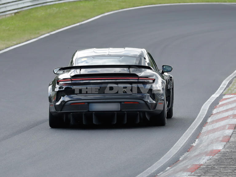 Spied: Porsche Taycan Turbo Weissach Running Aero Wheels and GT3 Fender ...