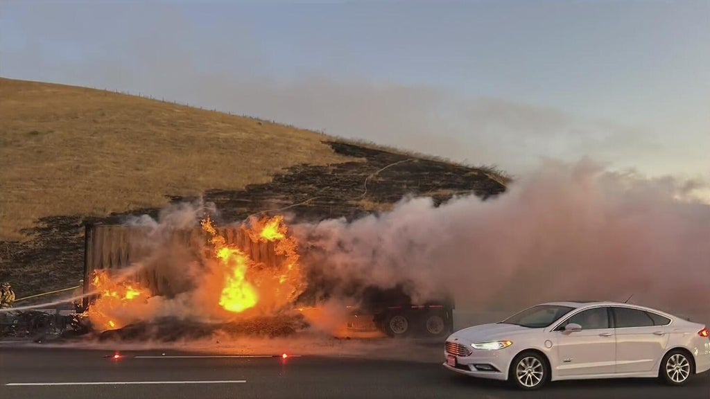 Westbound I-580 reopens at Altamont Pass after big-rig fire leads to ...