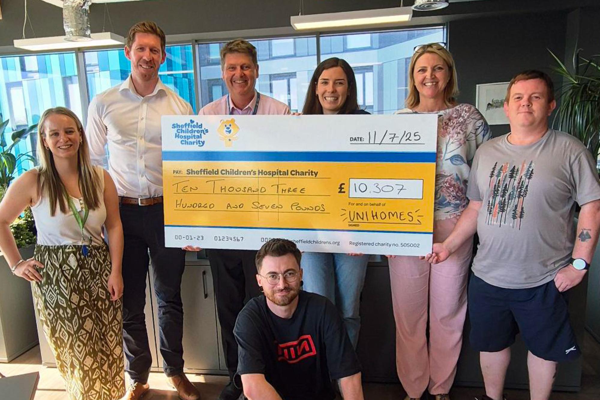 UniHomes raises over £10,000 for Sheffield Children’s Hospital Charity