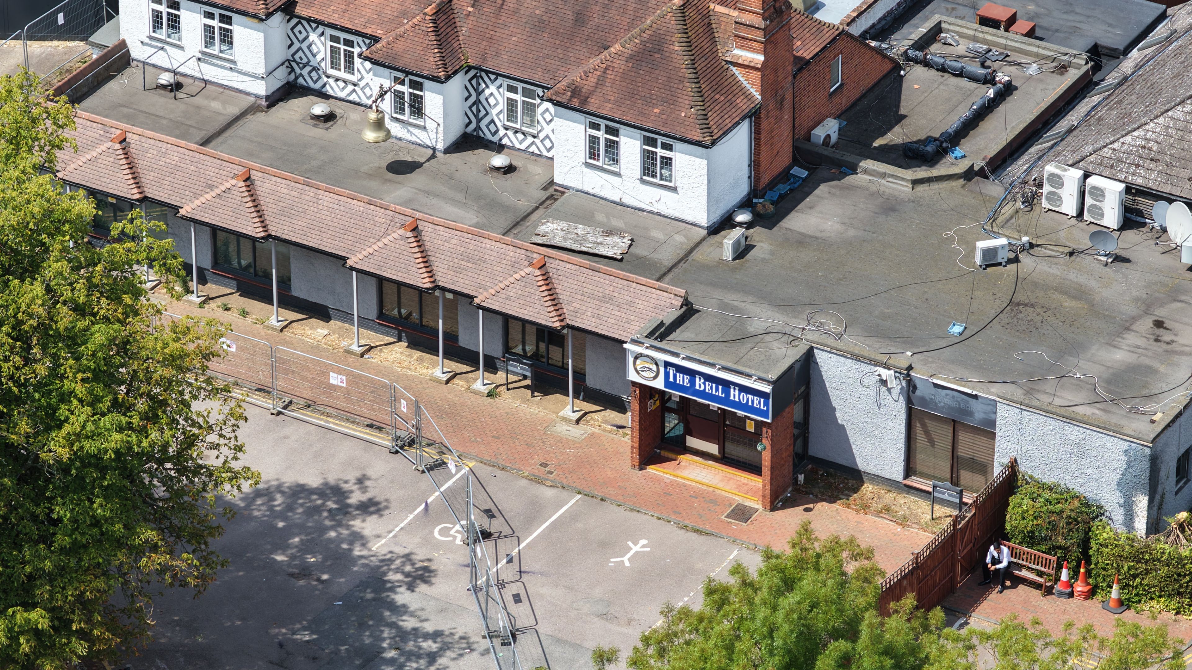 Drone footage shows Bell Hotel deserted after violent asylum seeker riot