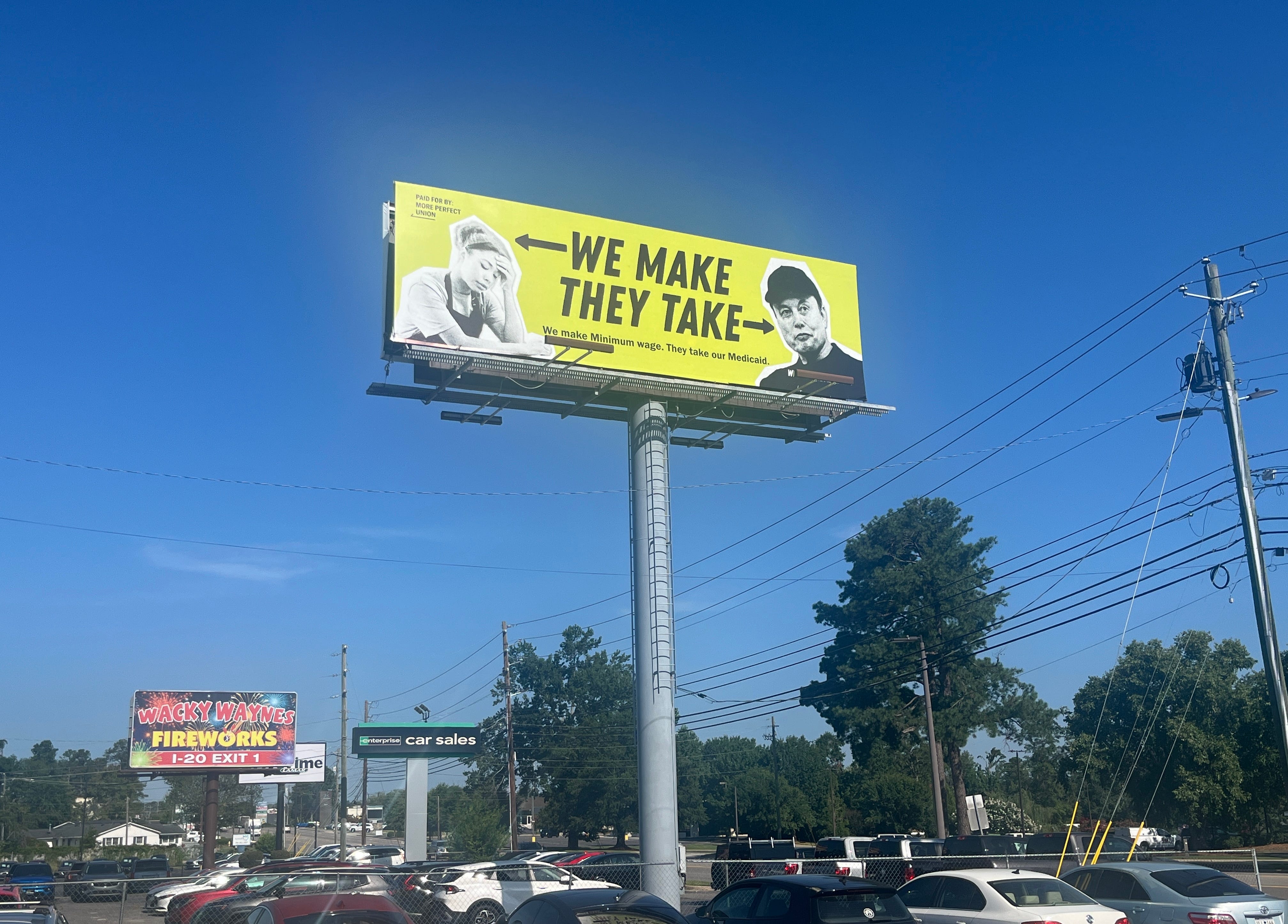 Big Tech billionaire backlash: Protest billboards call out Musk, Bezos ...