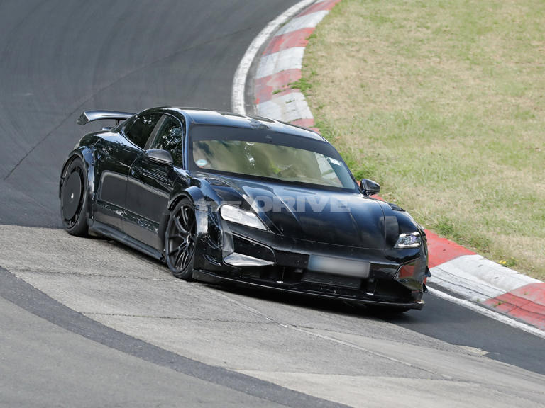 Spied: Porsche Taycan Turbo Weissach Running Aero Wheels and GT3 Fender ...