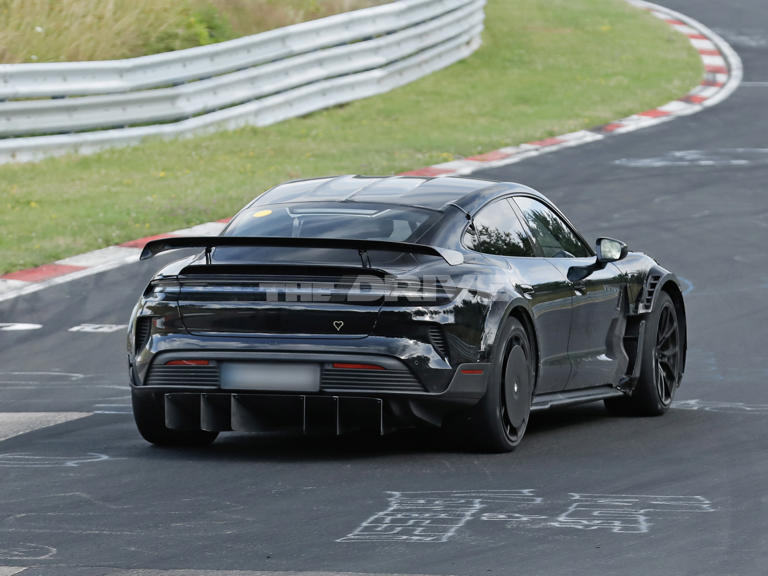 Spied: Porsche Taycan Turbo Weissach Running Aero Wheels and GT3 Fender ...
