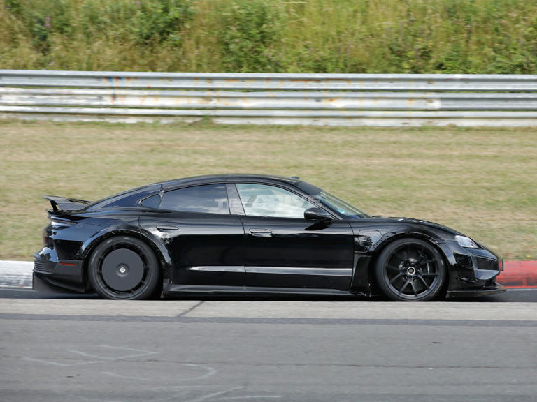 Spied: Porsche Taycan Turbo Weissach Running Aero Wheels and GT3 Fender ...