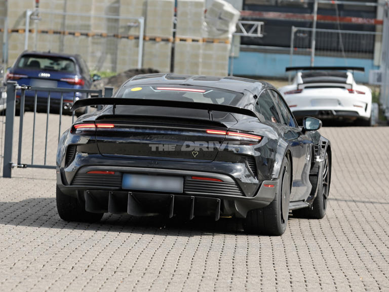 Spied: Porsche Taycan Turbo Weissach Running Aero Wheels and GT3 Fender ...