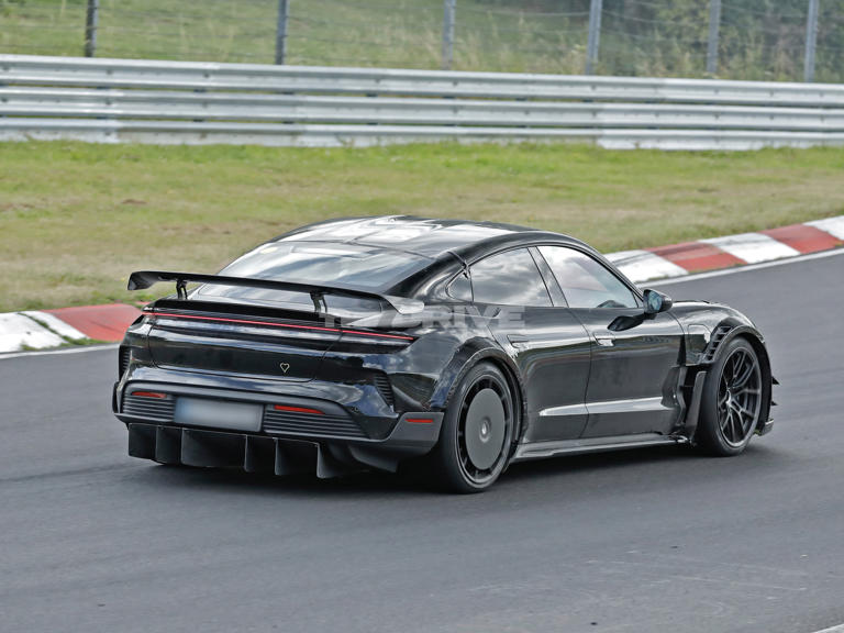 Spied: Porsche Taycan Turbo Weissach Running Aero Wheels and GT3 Fender ...