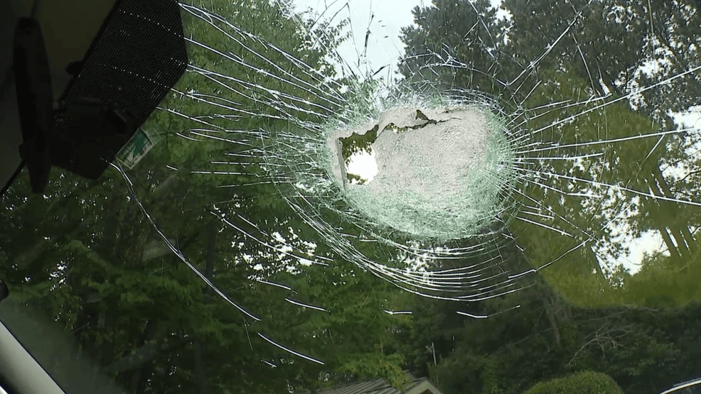 'Going to kill someone': Cement block thrown through car's windshield ...