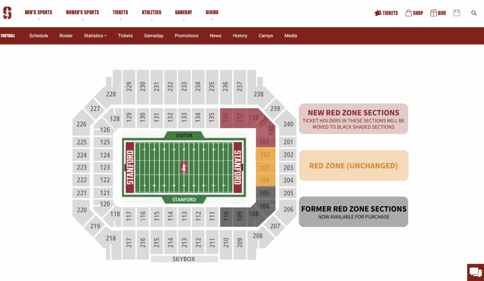Stanford makes adjustment to Red Zone student section