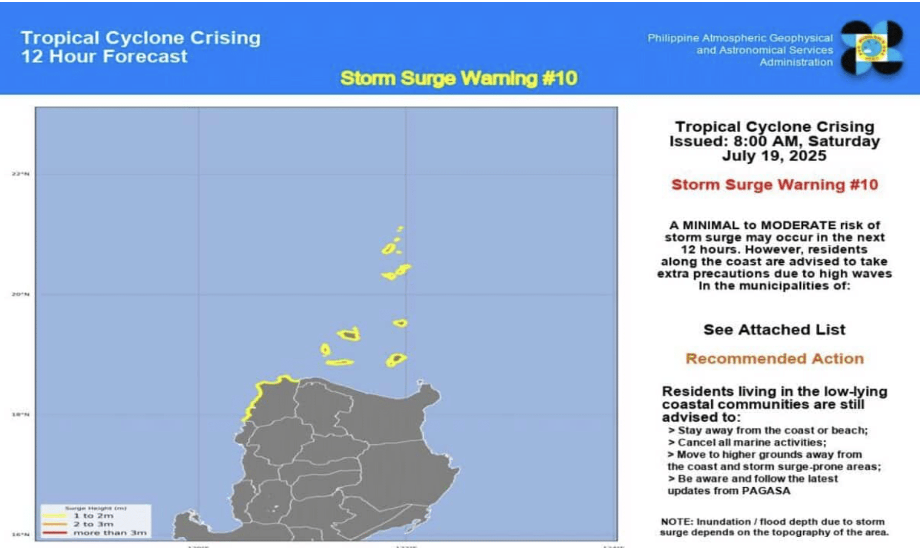 Ilocos Norte, Batanes, Cagayan warned of storm surges of up to 2 meters