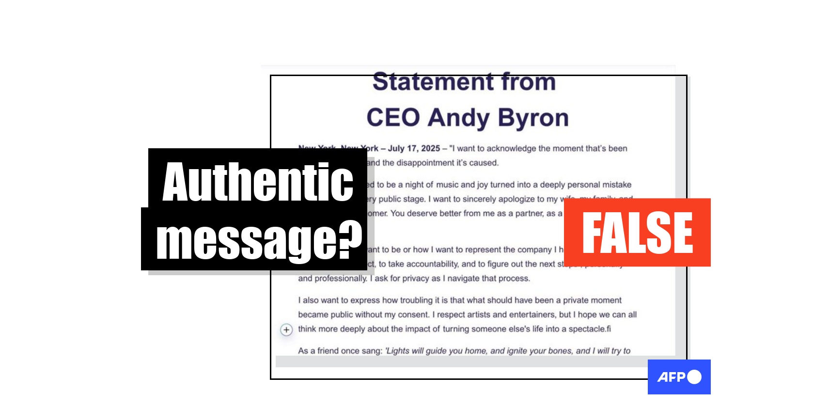 'Fake' Astronomer CEO statement circulates after viral Coldplay concert ...