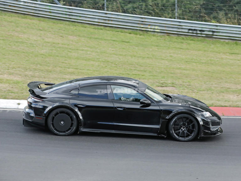 Spied: Porsche Taycan Turbo Weissach Running Aero Wheels and GT3 Fender ...