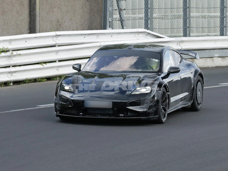 Spied: Porsche Taycan Turbo Weissach Running Aero Wheels and GT3 Fender ...