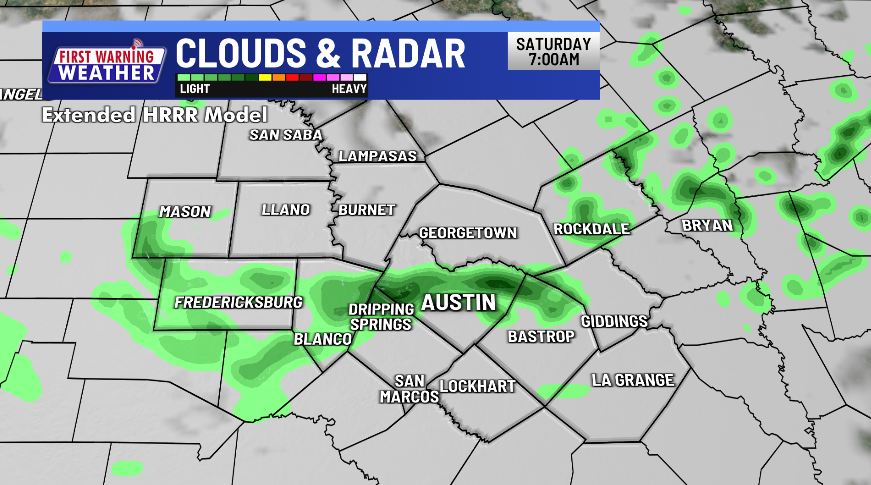 Possible showers overnight as temperatures rise this weekend