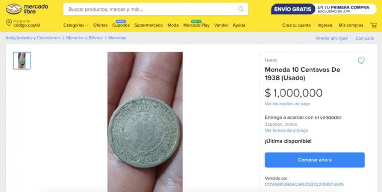 Moneda de 10 centavos con más de 80 años de antigüedad se vende en ...