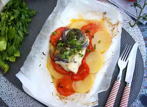 Papillote de cabillaud