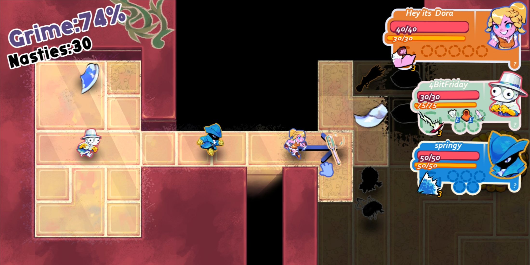 Scrubbin’ Trubble Dev Discusses Concept Behind Turn-Based Co-Op Roguelike Game