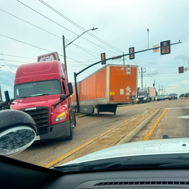 18-wheeler blocks part of Hardy Street in Hattiesburg