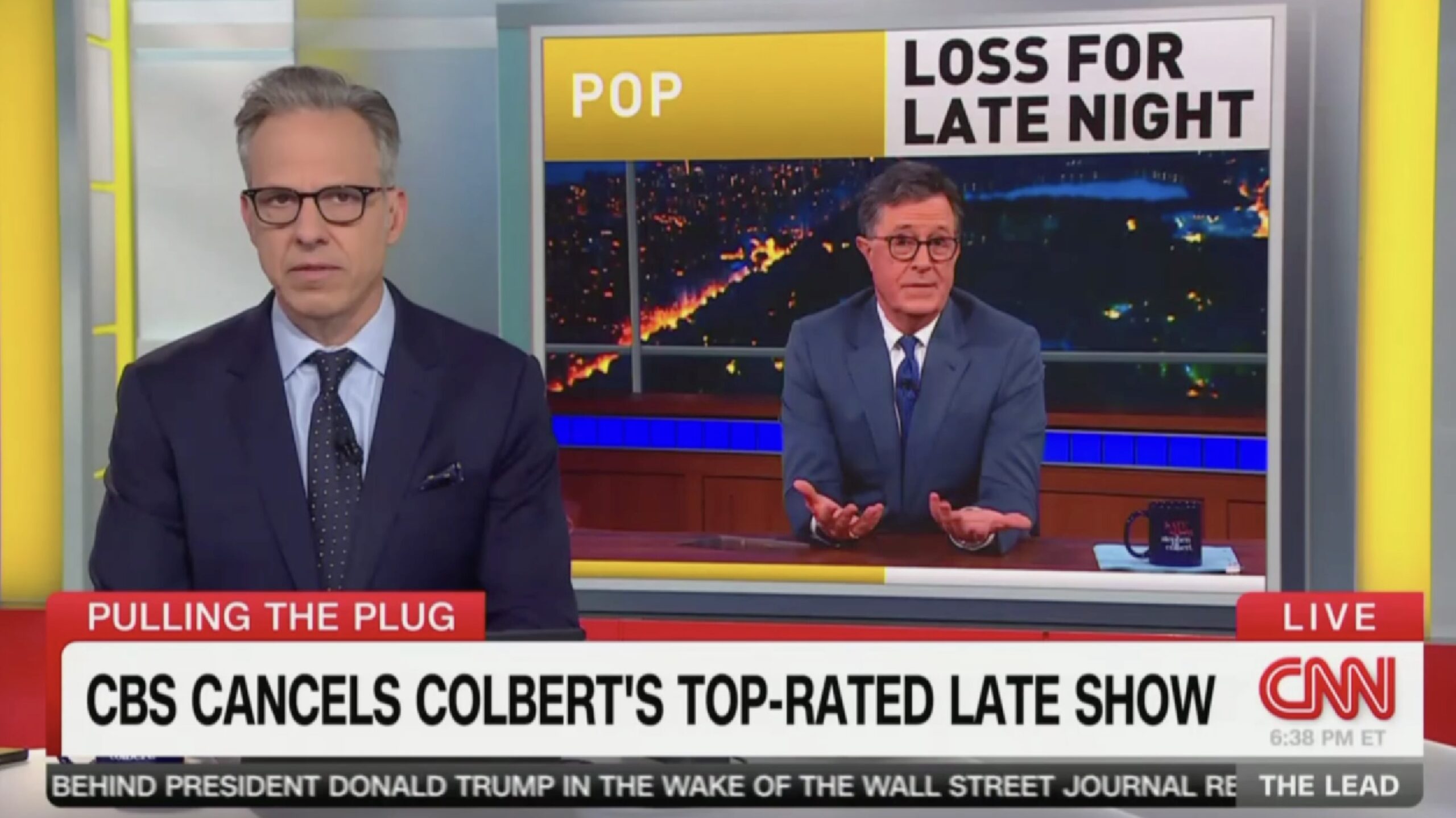 Jake Tapper Rips CBS Parent Company Over Colbert Cancellation ...