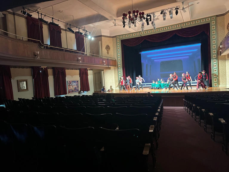 Kids learn about theater at Historic Opera House in Our Town Elkader
