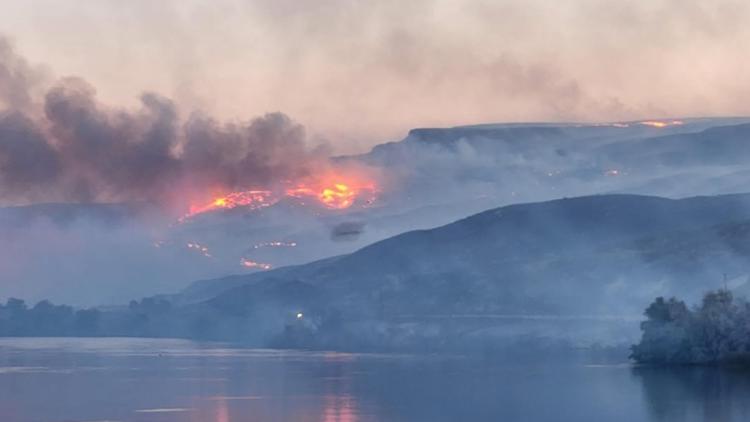Wildfire shuts down Highway 201 near Adrian, Oregon