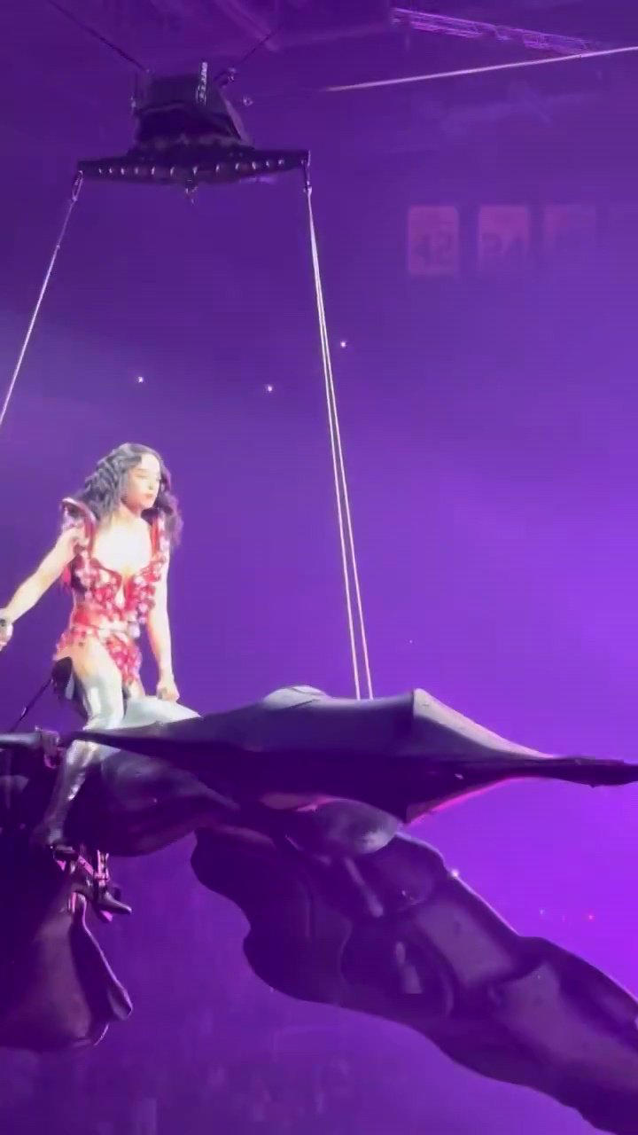 Katy Perry nearly falls as tour prop malfunctions