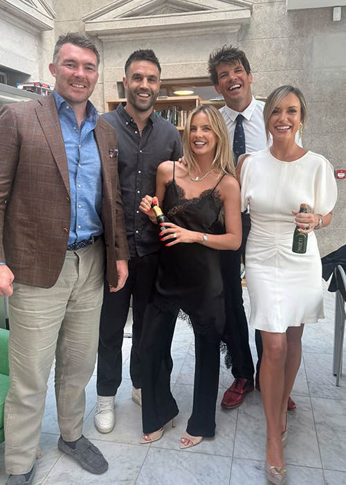 Joanna Cooper and Jessica O'Mahony go glam to support husbands on big ...