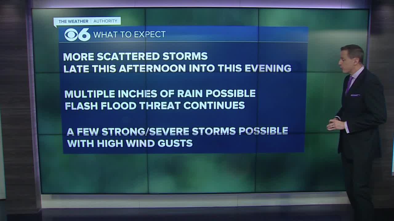 More storms by this evening, flood watch in effect