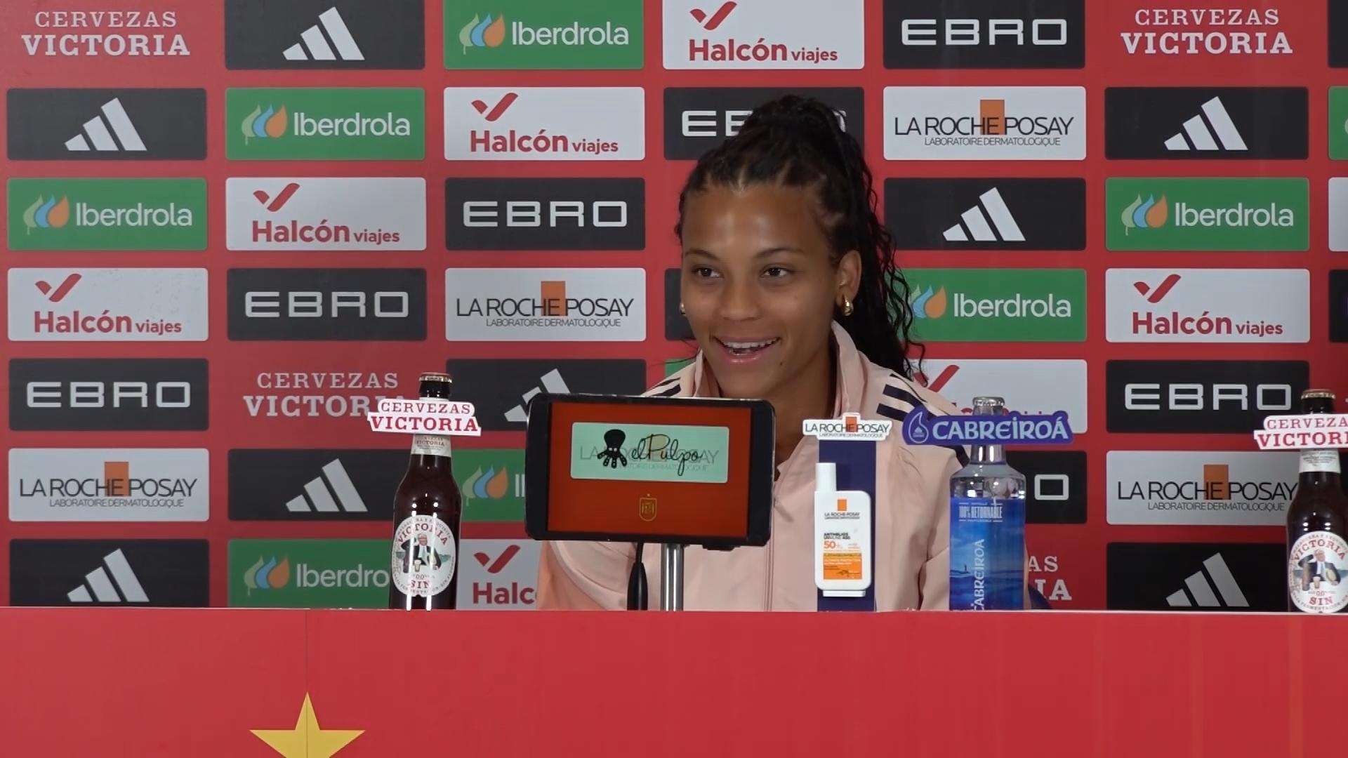 Midfielder Vicky López speaks after Spain reach the Euro semis for the ...