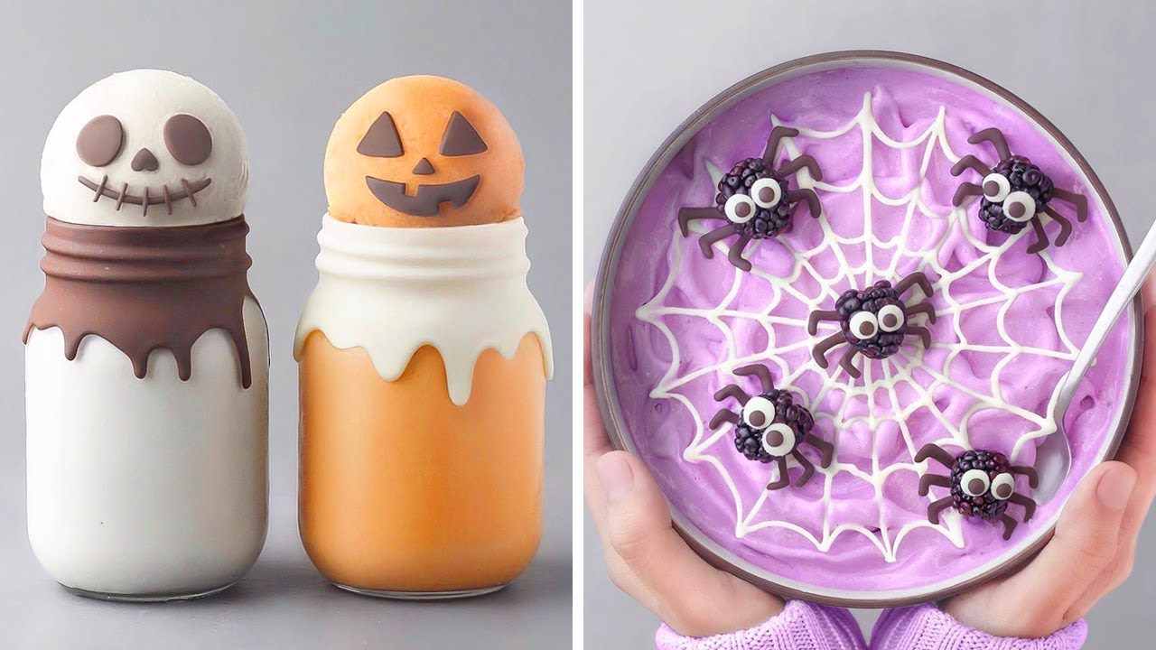Hoe maak je satisfying Halloween desserts | Chocolade drip potjes en ...