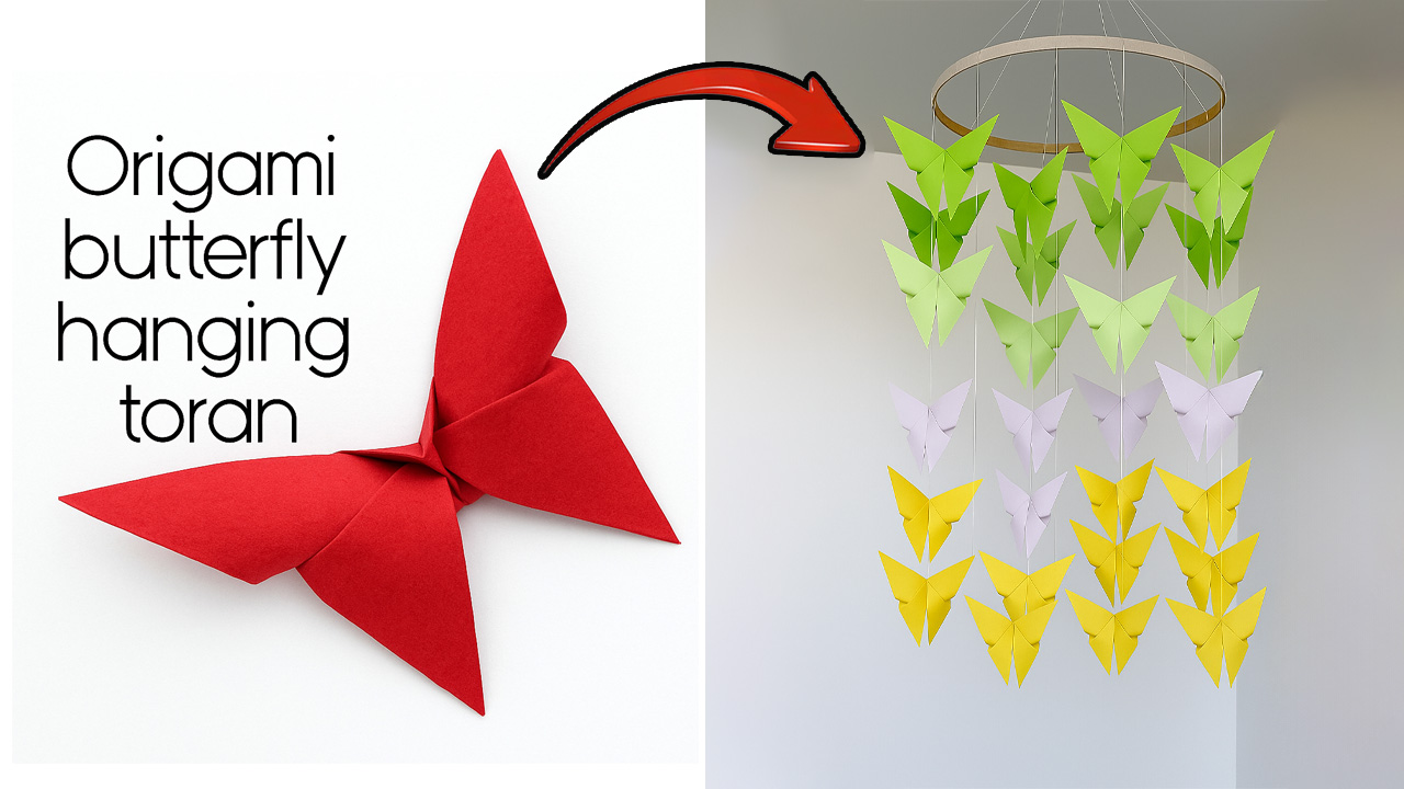 Vlinder Hanger Toran | DIY Origami Vlinder Slinger voor Deur ...