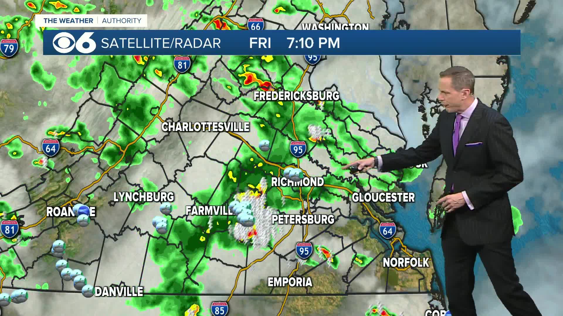 Timelapse shows wind damage reports from Friday storms in Virginia