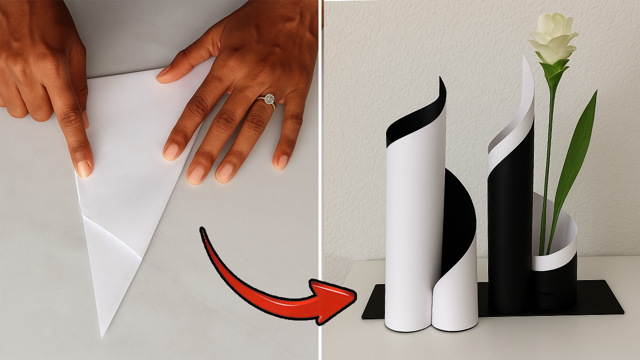 Hoe Maak je een Papieren Bloemenvaas Thuis | Eenvoudige DIY Vaas van Papier