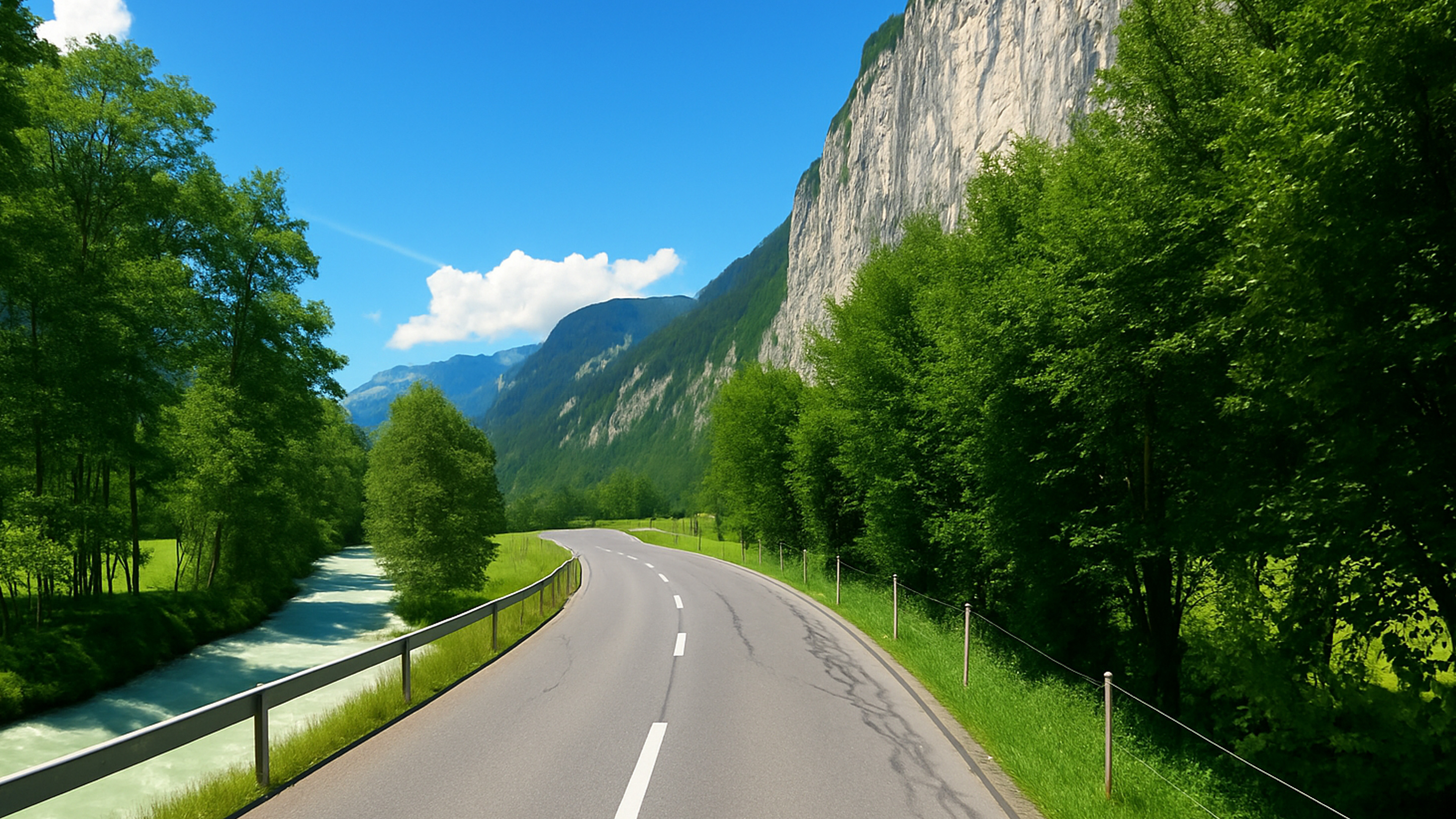 Dirigindo de Lauterbrunnen a Grindelwald, Suíça