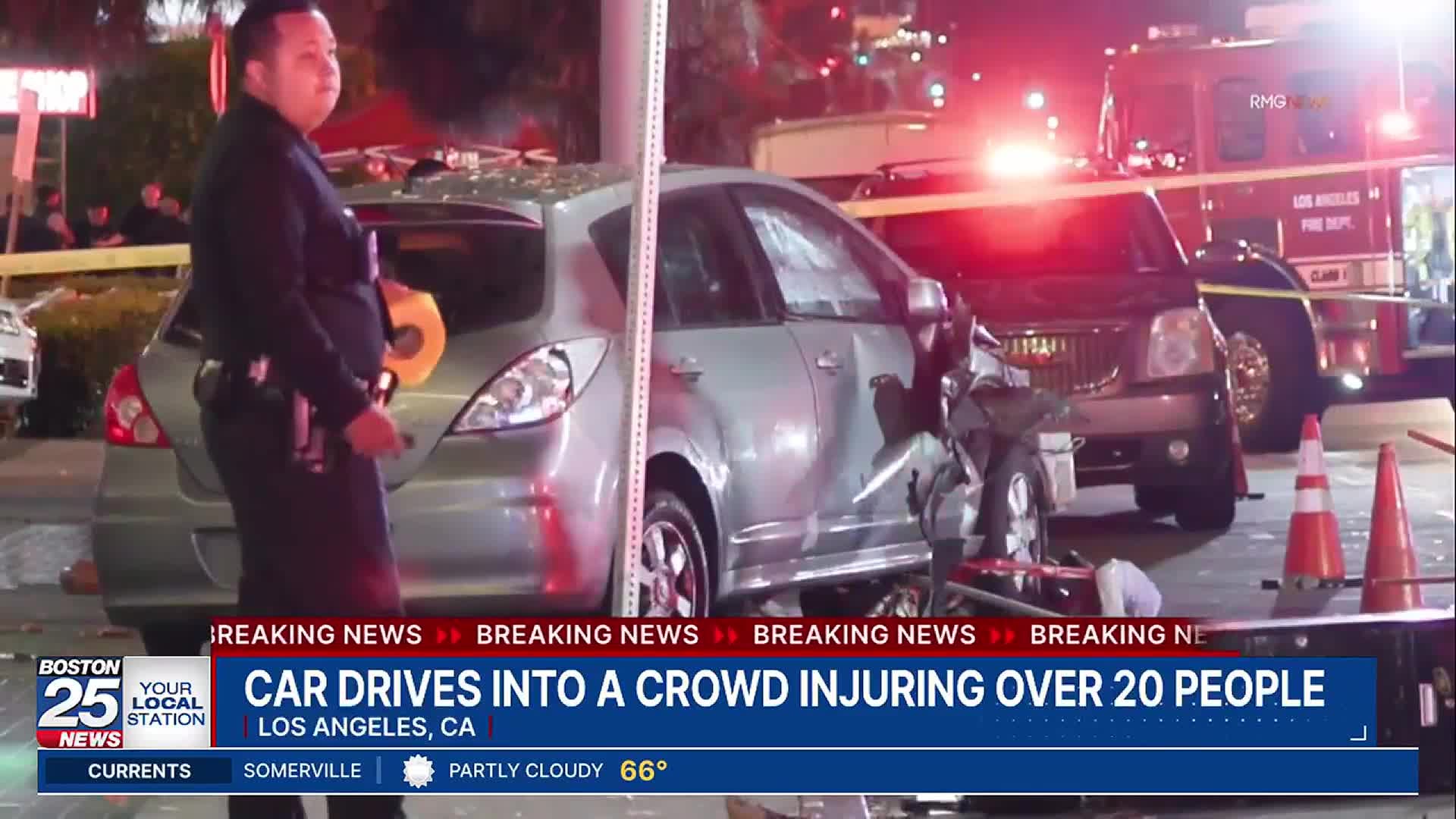 A vehicle drove into a crowd in Los Angeles, injuring 30 people ...