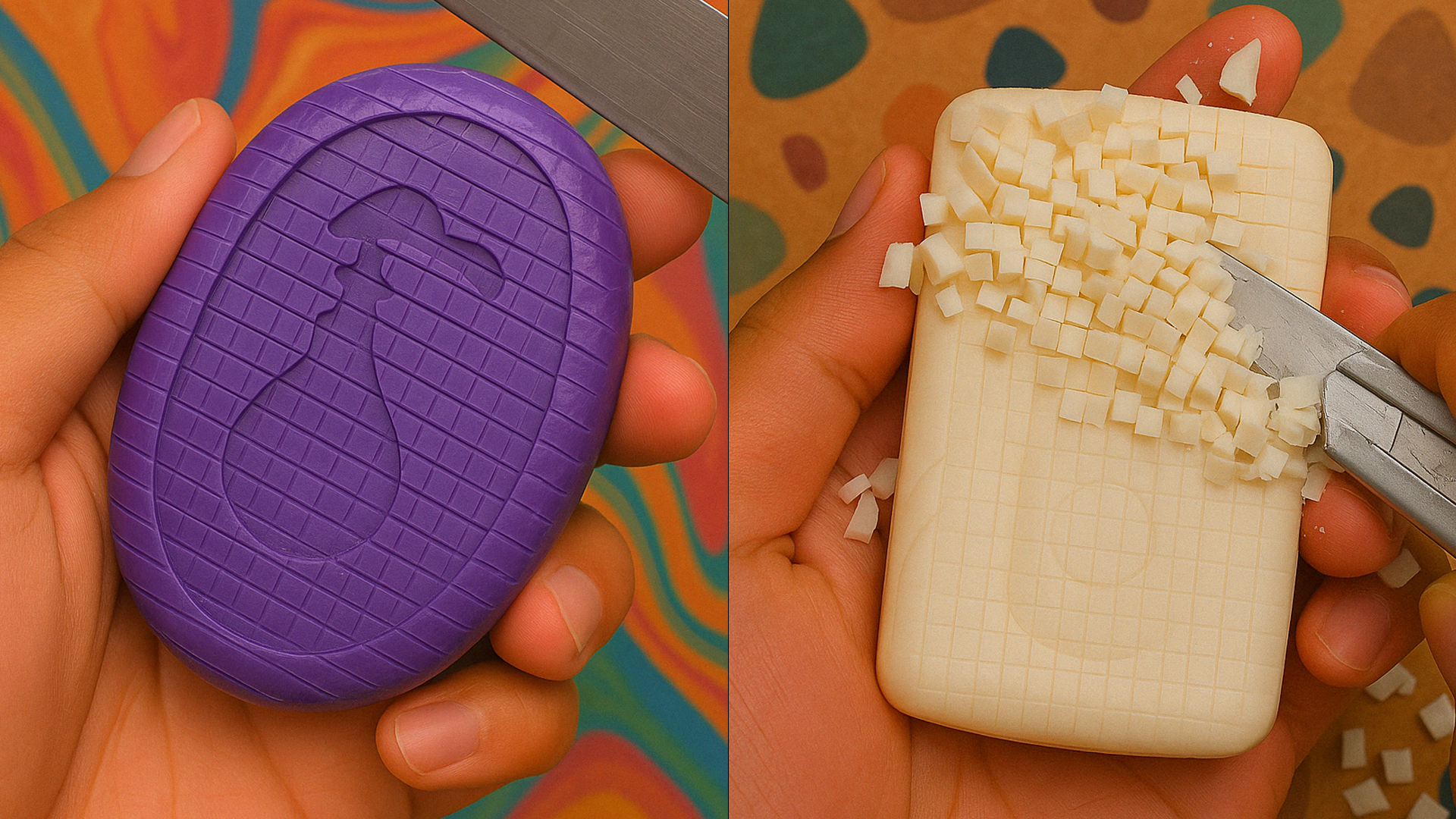 ASMR Soap Slicing That Creates Sharp Cuts and Satisfying Crumbles