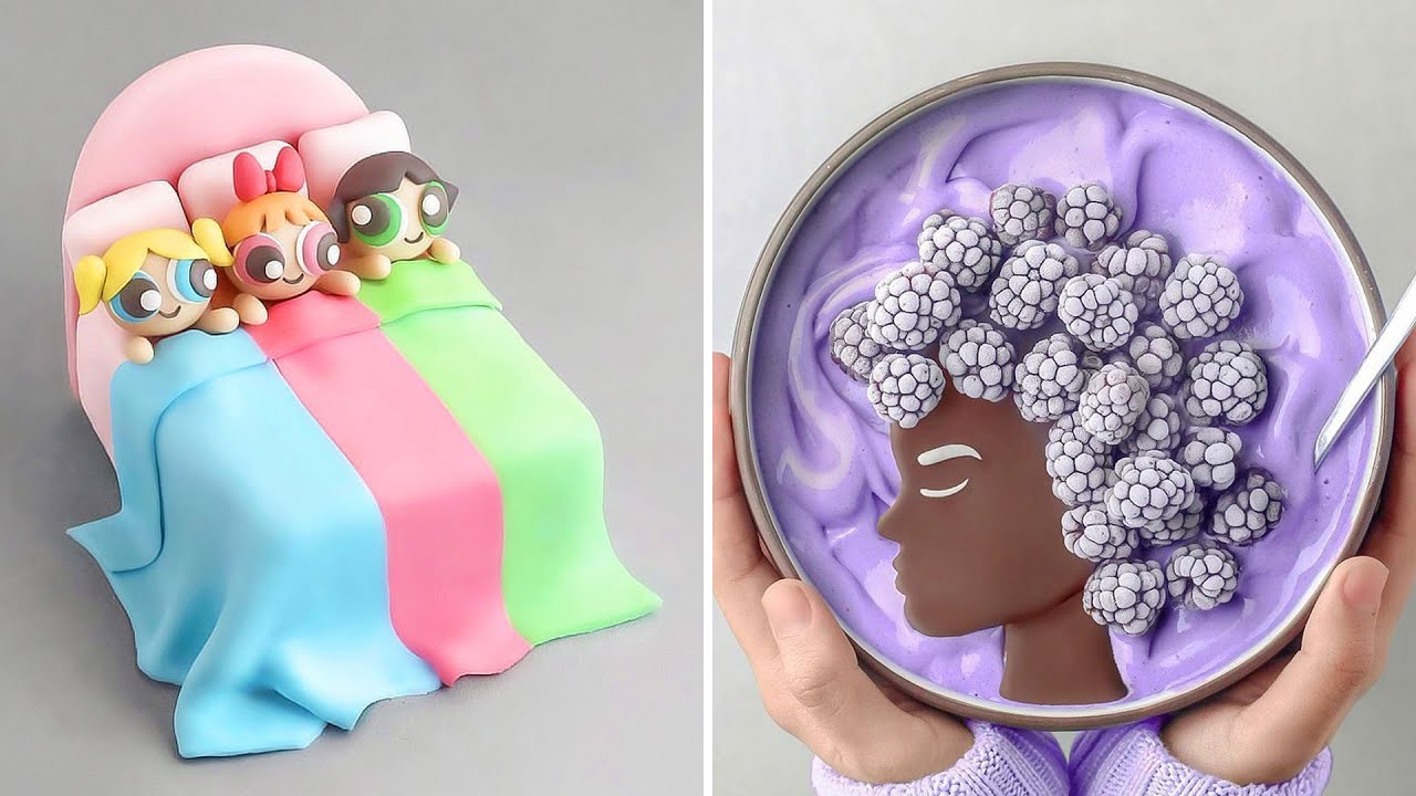 How to Make Satisfying Character Cakes and Mousse Art | Fondant Bed ...