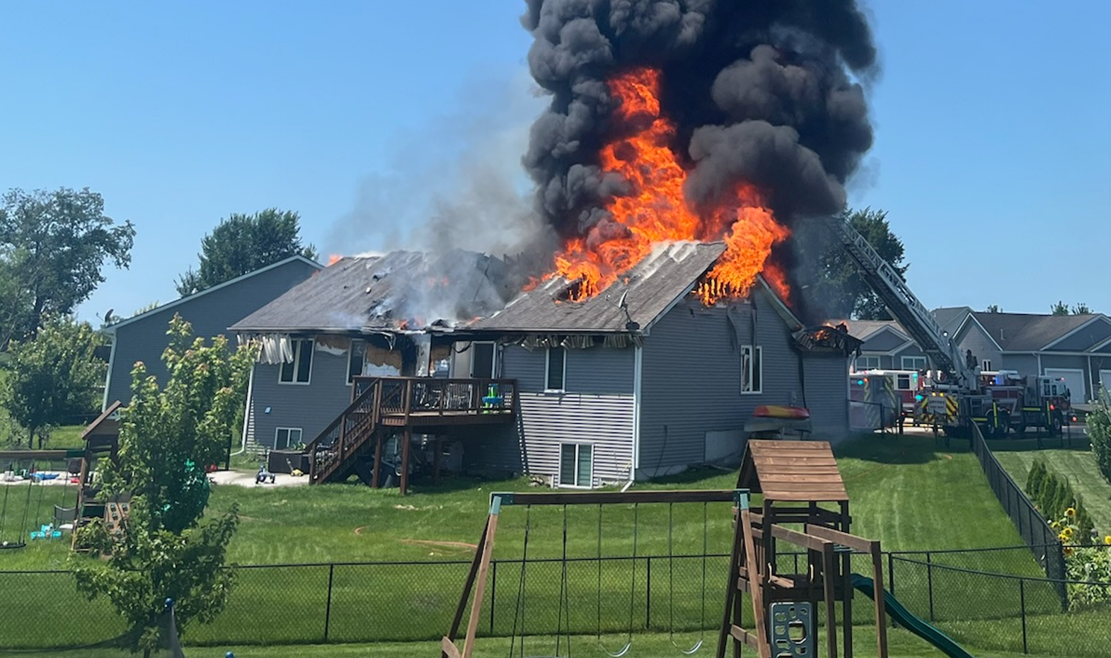 Ankeny home destroyed in fire Saturday; crews rescue dog, cat