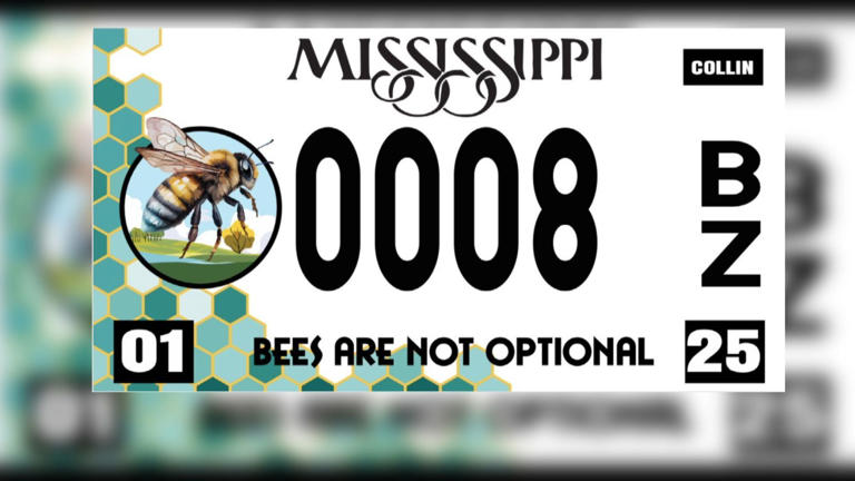 Mississippi honey bee specialty license plate now available for pre-order
