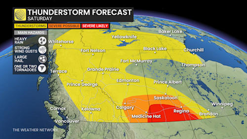 Stay alert: Severe weather sparks back up in Alberta, Sask. Saturday
