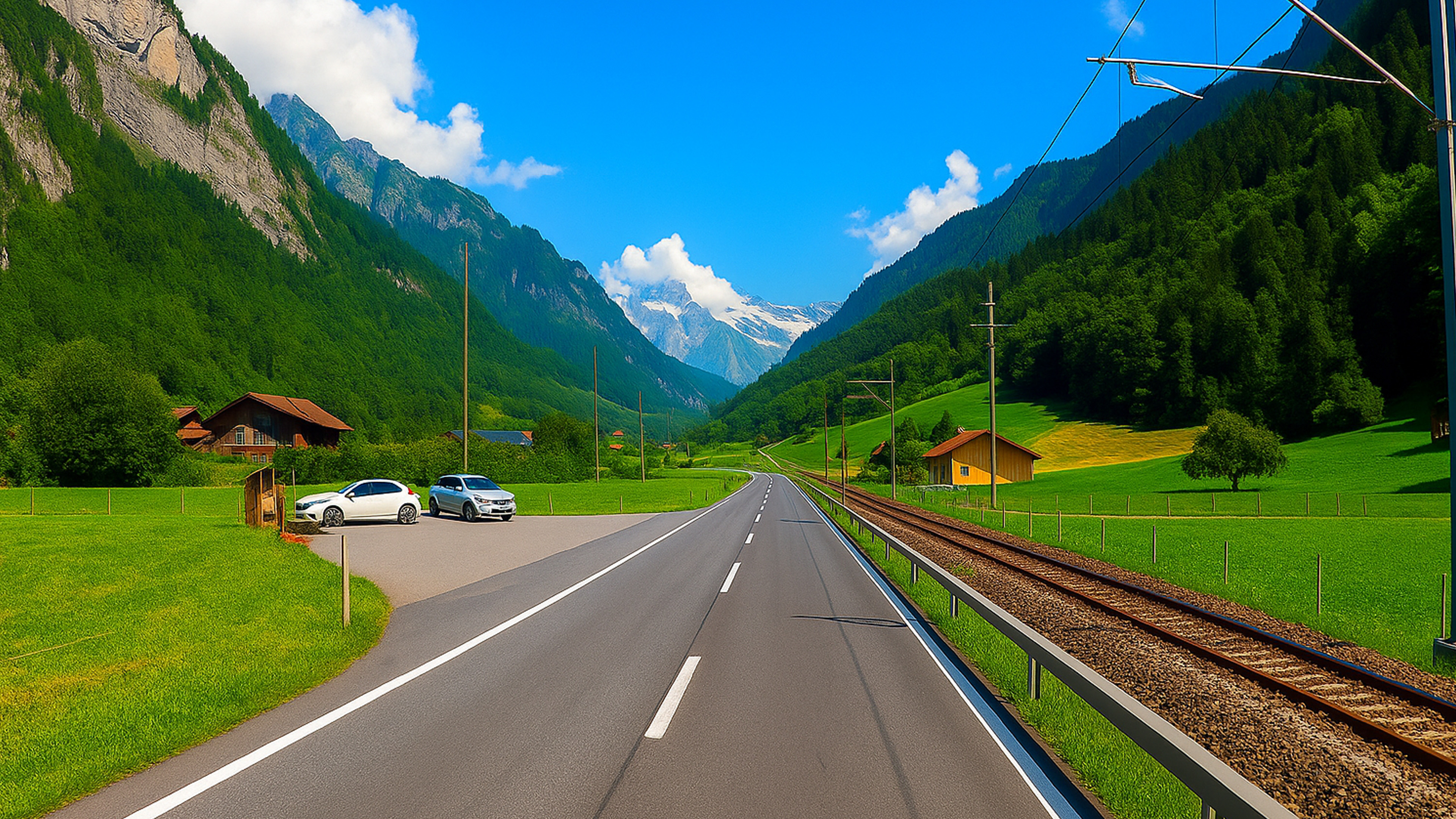 Alpine Drive: Lauterbrunnen to Grindelwald, Switzerland (4K)