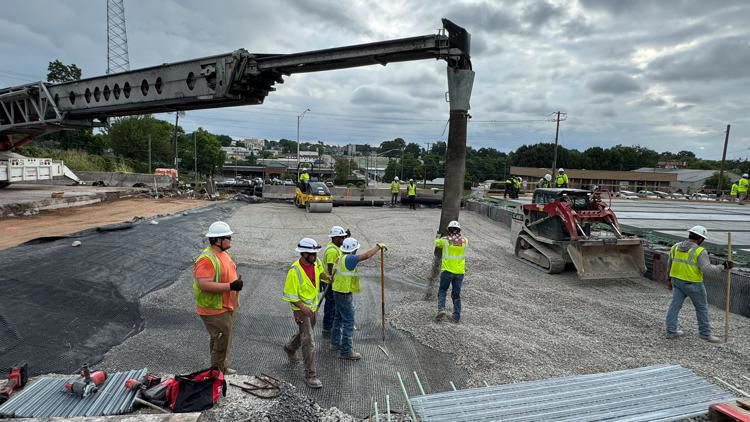 TDOT: Crews make progress on I-275 bridge replacement, installs beams ...