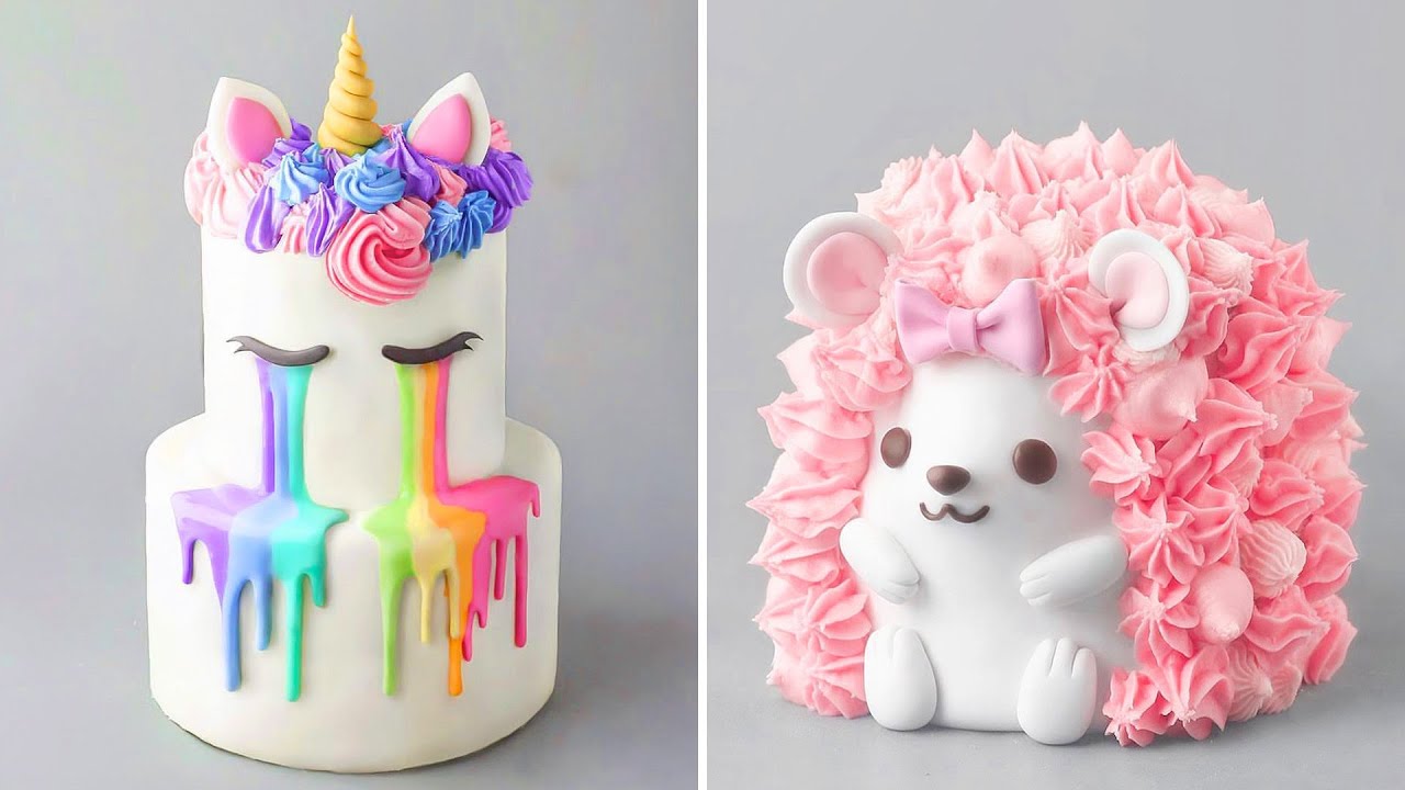 How to Make Satisfying Decorative Cakes | Unicorn Drip and Buttercream ...