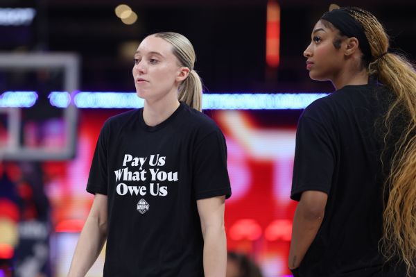 WNBA All-Stars wear 'Pay Us What You Owe Us' warmup shirts