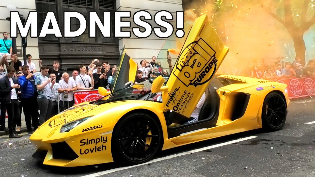 Start van de Modball Rally in Londen – supercars verzamelen zich aan de ...