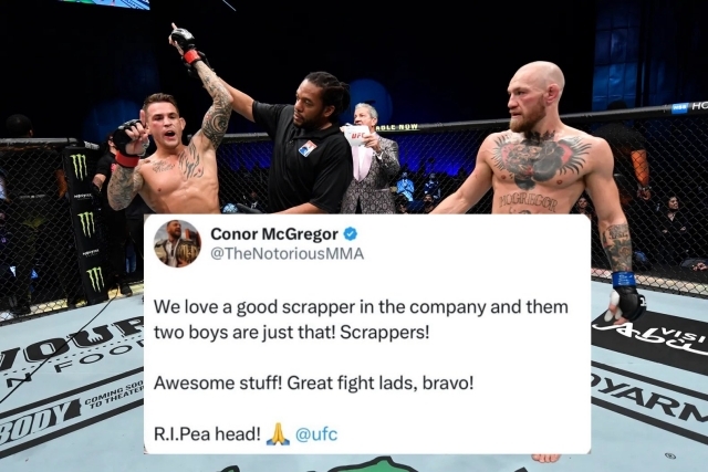 ‘라스트 댄스’ 포이리에 향한 맥그리거의 마지막 공격 “R.I.Pea head!”…‘옥타곤 복귀’ 존스도 찬사 보내 [UFC]