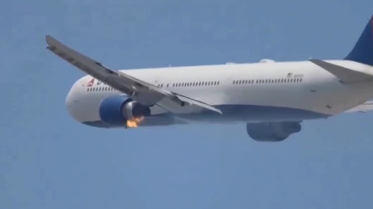 Delta's Boeing 767 engine catches fire mid-air soon after takeoff ...