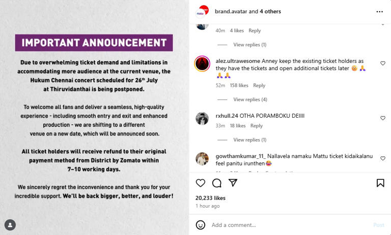 Anirudh Ravichander's Chennai concert postponed over overwhelming ...