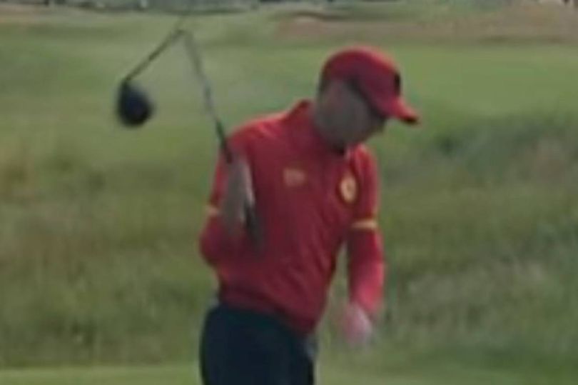 Sergio Garcia snaps driver in anger after wild shot at The Open