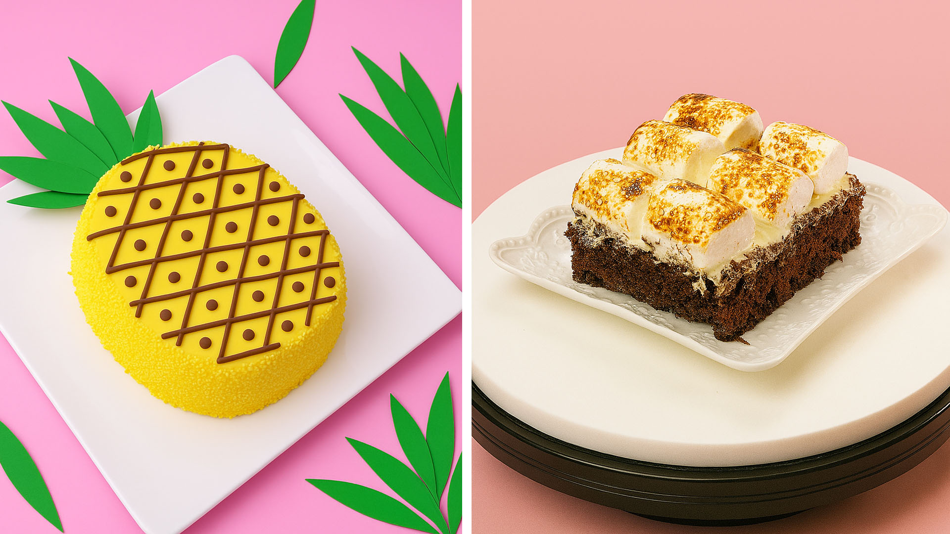 Hoe Maak Je Een Ananascake en Brownie met Geroosterde Marshmallows